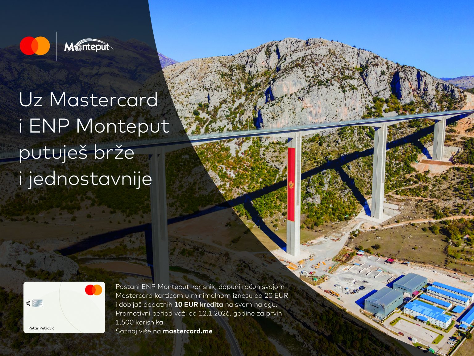 Putujte brže i jednostavnije uz Mastercard i ENP Monteput - Monteput